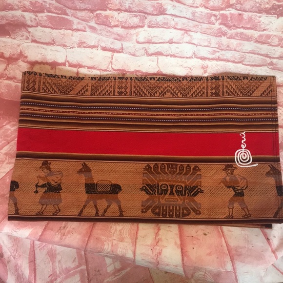 alpacatamon | Dining | Embroidered Red And Tan Peruvian Wool Artesian ...